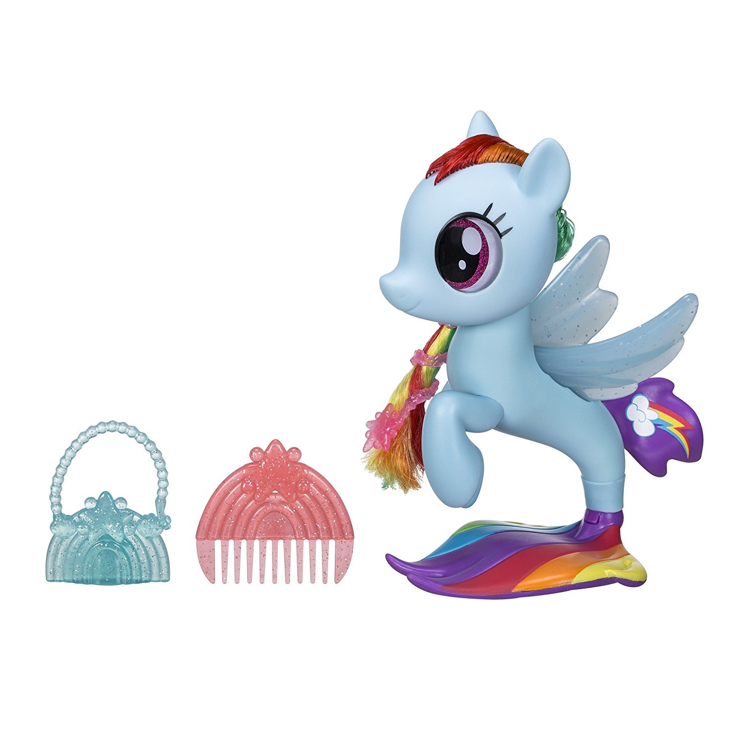 New "My Little Pony: The Movie" Glitter & Style Rainbow Dash Sea Pony ...