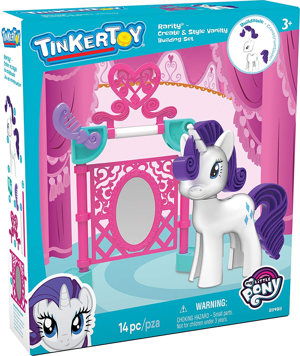 New "My Little Pony: The Movie" Tinkertoy Rarity Create & Style Vanity ...